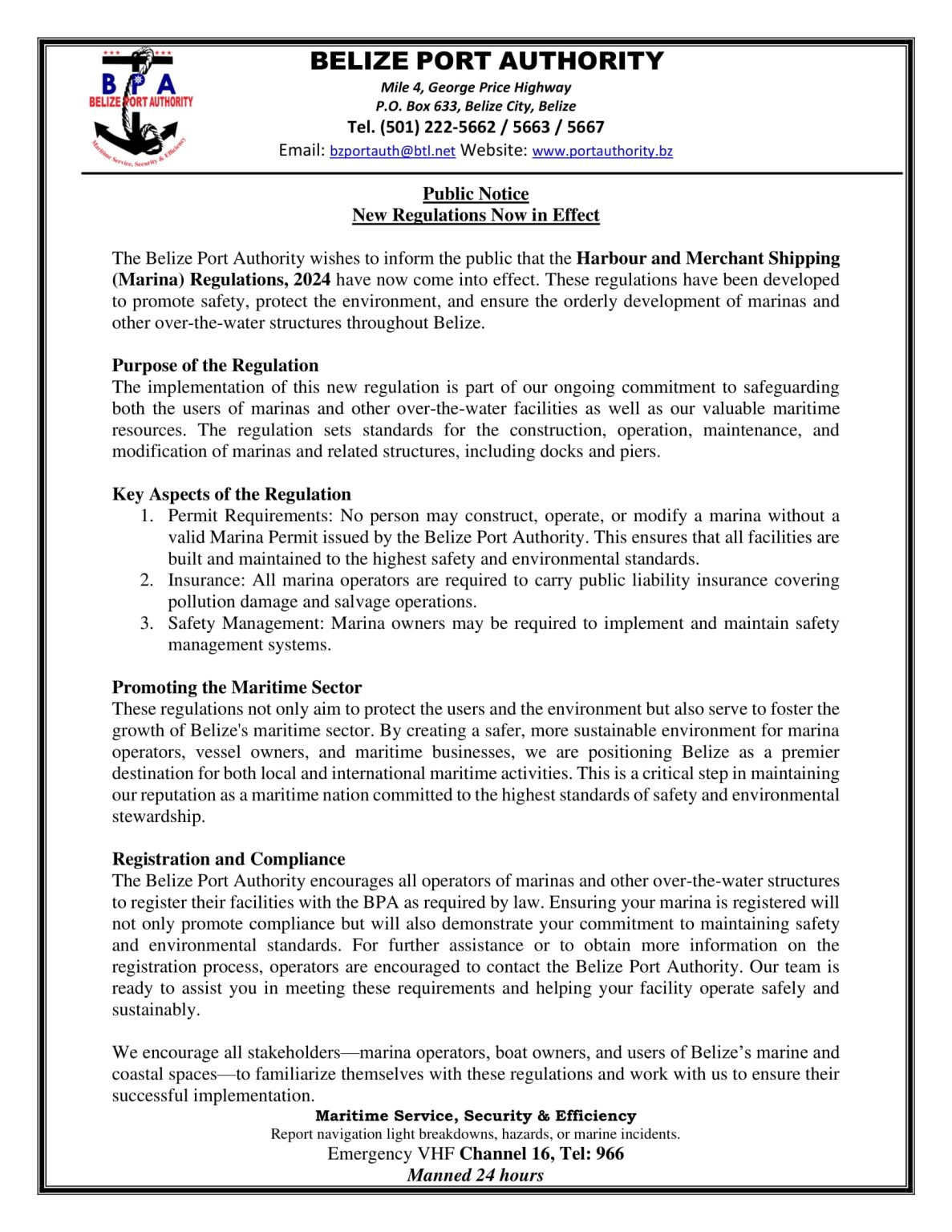 Attention Marina and Over the Water Structure Owners! – Belize Port ...