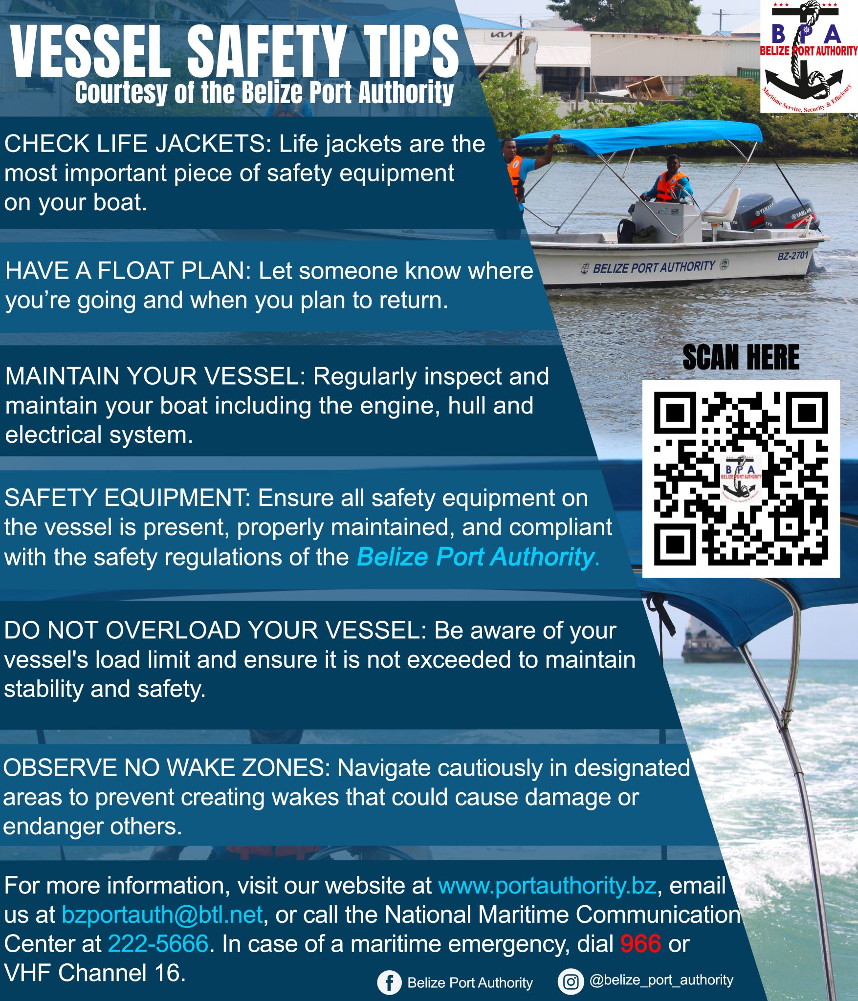 VESSEL SAFETY TIPS ADVISORY – Belize Port Authority