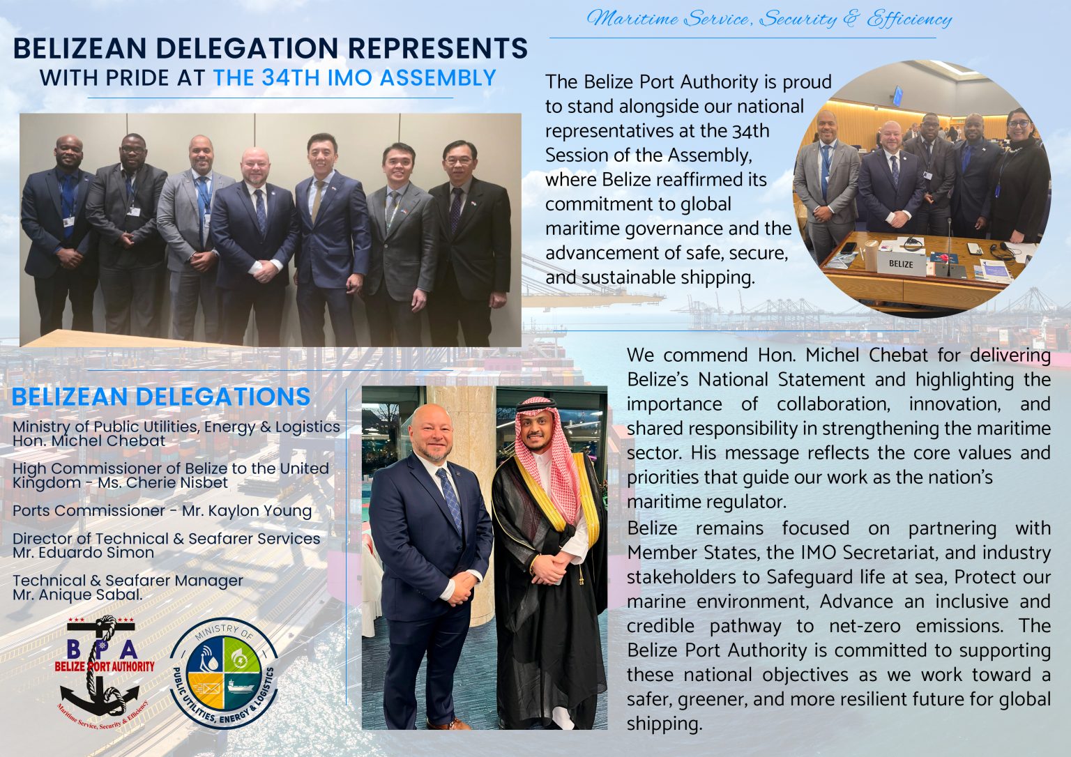 IMO 34th Assembly – Belize Port Authority